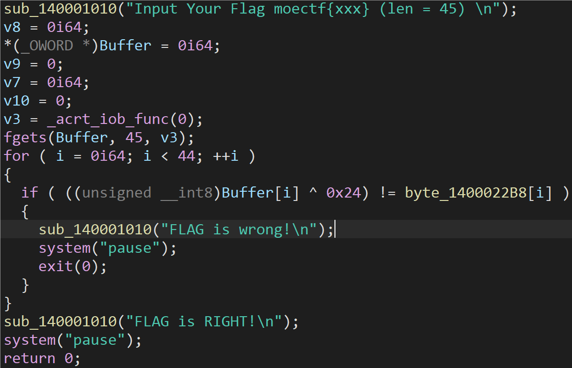MoeCTF 2024 Reverse | Ordirehv's Blog